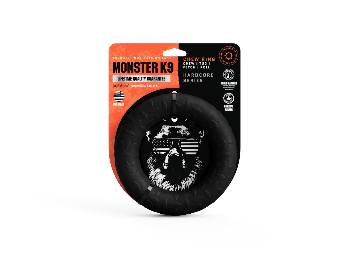 Monster K9 Dog Toys - Black Chew Ring - Heavy Duty – Performance Dog Supply